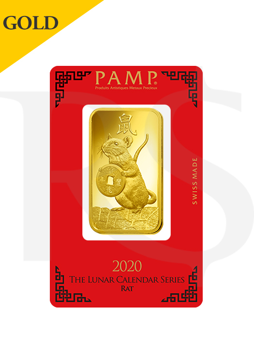 Shop PAMP Suisse Lunar Rat 100 gram Gold Bar: High-Quality with Live ...
