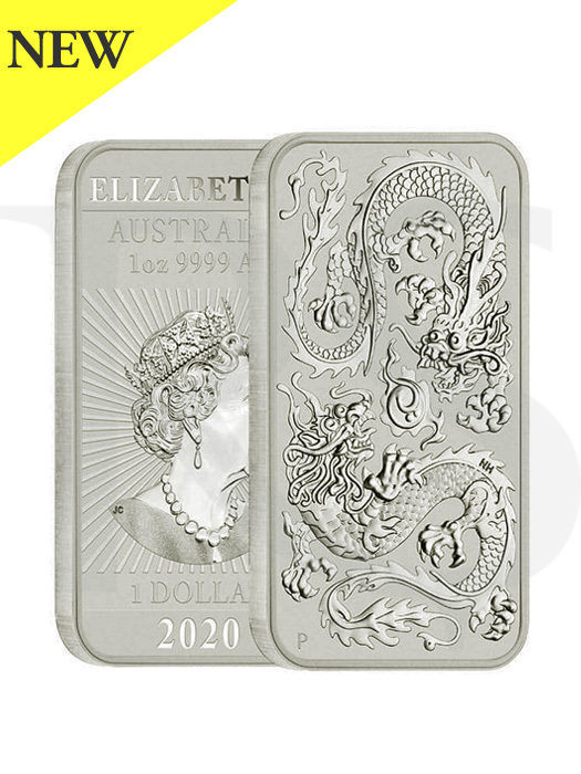2020 Perth Mint Dragon Rectangle 1 oz Silver Coin (with Capsule) | Buy ...