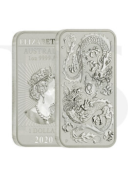 2020 Perth Mint Dragon Rectangular 1 oz Silver Coin (with Capsule ...